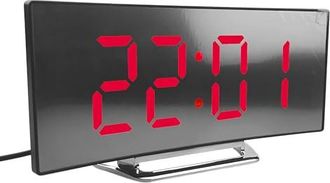 Generic R&eacute;veil num&eacute;rique - Grand &eacute;cran LED &agrave; chiffres - Horloge de chevet avec chargement USB et type C, batterie de secours, luminosit&eacute; r&eacute;glable | Horloge fa