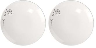 Villeroy & Boch Statement Fr&uuml;hst&uuml;cks-/ Dessertteller Wei&szlig;, Schwarz, Sp&uuml;lmaschinenfest, Mikrowellensicher, Teller, Essteller, Porzellan, Geschirr, Premium Porcelain (P