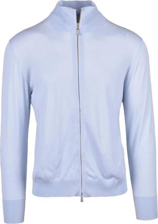 Eleventy Homme, Pulls, Bleu, Taille: S Cardigan zip