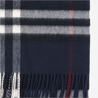 Burberry Womens Scarf Check Cashmere Blue Scarfs