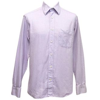 Cerruti Purple and White Print Shirt Size 15.5