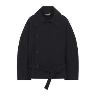 Christophe Lemaire Kurzer Wickelmantel - - Coats - Damen - Schwarzk - S
