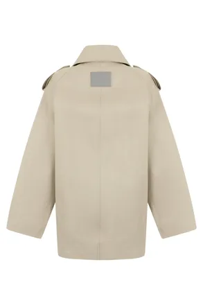 Balenciaga Womens Trench Coat Cotton Beige & Raincoats