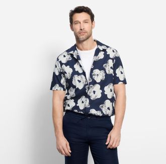 Olymp Kurzarmhemd OLYMP Casual, Herren, Gr. XXL, N-Gr, blau (marine), Obermaterial: 100% Baumwolle, regular fit normal, Hemden, Freizeithemd, regular fit, R