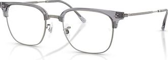Ray-Ban New Clubmaster Optics Gunmetal Fassung Klar Glas Polarisiert 53-20