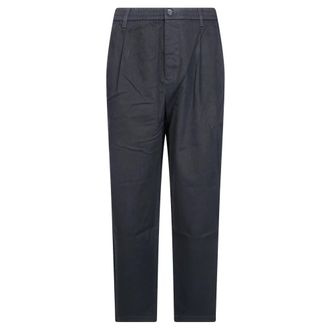 Maison Kitsun&eacute; Elastische Bundfaltenhose - - Trousers - Herren - Schwarzk - XS
