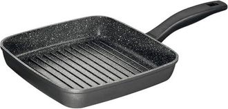 STONELINE Po&ecirc;le Grill 26x26 cm, Cuisson sans Huile ni Graisse, adapt&eacute;e &agrave; lInduction, Rev&ecirc;tement Antiadh&eacute;sif avec de vraies particules de pierre