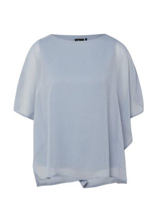 s.Oliver Kurzarmshirt T-Shirt Chiffon-Shirt im Relaxed Fit mit Jersey-Top