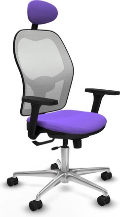 Piqueras y Crespo Ergonomischer Schulstuhl mit 3D-Armen, h&ouml;henverstellbarer Lendenwirbelst&uuml;tze und festem Kopfteil, ausgestattet mit Syncro/Traslack und injiziertem Sch