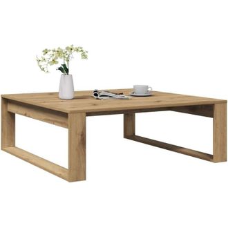 vidaXL Table basse ch&ecirc;ne artisanal 100x100x35 cm bois ding&eacute;nierie - Vidaxl