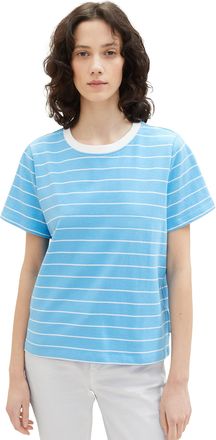 Tom Tailor Damen 1036772 T-Shirt, 31724 - Blue Offwhite Stripe, XXL