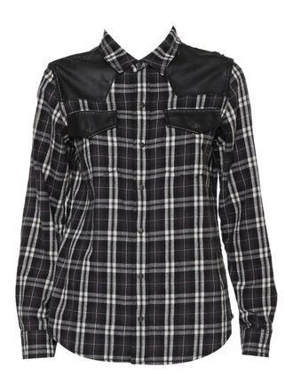 Current Elliott chemise en cuir &agrave; carreaux - Noir