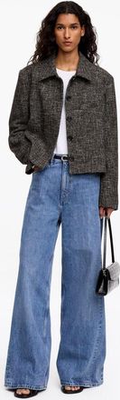 Arket Cropped-Jacke Aus Wollmischung -Grau