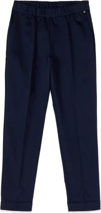 Oltre Femme, Pantalons, Bleu, Taille: 48 FR Chino en gabardine de coton m&eacute;lang&eacute;