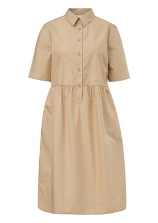 Comma Midikleid Kleid Baumwollkleid mit Hemdkragen