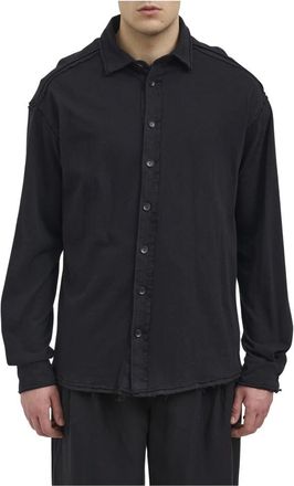 Andrea Ya'aqov Homme, Chemises, Noir, Taille: L Camicia Regular in Cotone