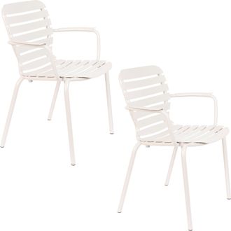 Zuiver Vondel Garten Sessel Clay Wei&szlig; - 2er Set