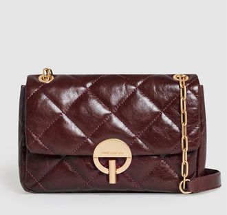 Vanessa Bruno Grand Sac Moon Cuir Verni Chocolat