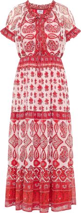 Usha Maxikleid mit Allover-Print Damen Rot Mehrfarbig