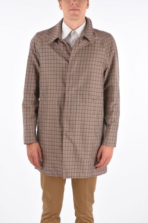 Corneliani Balmacaan-Mantel Shephards Check mit verdeckter Knopfleiste Corneliani
