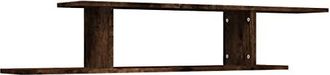 vidaXL &Eacute;tag&egrave;re TV Murale Suspendue Rangement Organisateur Meuble de Salon Salle de S&eacute;jour Int&eacute;rieur Ch&ecirc;ne Fum&eacute; 125x18x23 cm Bois dIng&eacute;nierie