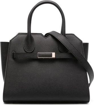 Valextra Femme, Sacs, Noir, Taille: ONE Size Grained Calf Leather Top-Handle Bag