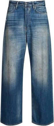 Acne Studios Jean tachet&eacute; en coton et cuir