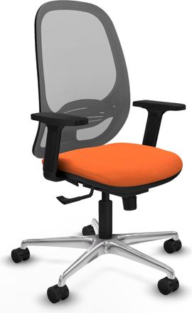 Piqueras y Crespo Stuhl mit Rollen f&uuml;r PC Cilanco mit 2D-Armen, h&ouml;henverstellbare Lendenwirbelst&uuml;tze, ausgestattet mit 3 Positionen und Schneidschaum, Grau/Orange