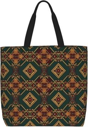 Generic Motifs Ethniques Sac Fourre-Tout Grand Sacs Pliable Sac Cabas Pour Plage Gym Quotidienne