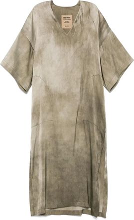 Uma Wang robe en satin à coupe mi-longue - Marron