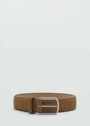 Mango Ceinture cuir nappa marron moyen - Homme - 100 - MANGO MAN