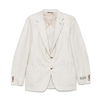 Canali Americana Jaspeada Blazer - - Jackets - Herren - Beige - L