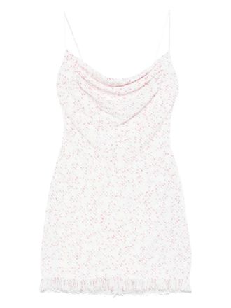 Balmain robe courte à franges - Blanc