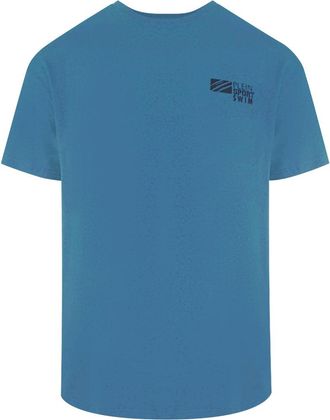 Plein Sport Klassisches Kurzarm-Logo-T-Shirt in Aqua