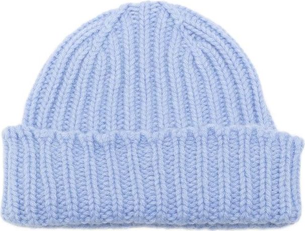 LBL-025 Ribbed Knit Wool Blend Beanie - Blue