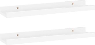 Generic vidaXL 2X Wandregal B&uuml;cherregal Wandboard Schweberegal H&auml;ngeregal Dekoregal Freischwebend Regal B&uuml;roregal Wandablage Hochglanz-Wei&szlig; 40x9x3cm