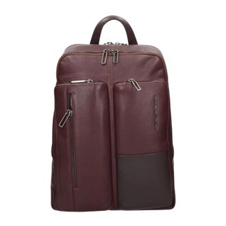 Piquadro Brauner Leder-Laptop-Rucksack - - Bags - Herren - Braun - ONE SIZE