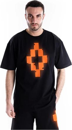 Marcelo Burlon Homme, Tops, Noir, Taille: S Logo Print T-Shirt
