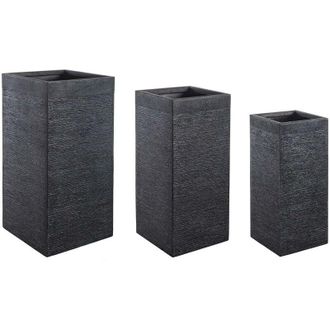 BIZZOTTO Bizzotto - Set mit 3 hohen schwarzen Graffiti-Vasen