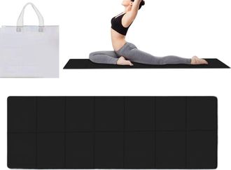 Generic Faltbare Yogamatte - Fitness-Pad f&uuml;r Fitnessstudio, 6 mm dick, tragbare, faltbare Yogamatte mit Aufbewahrungstasche f&uuml;r Fitnessstudio, Fitnessstudio, 