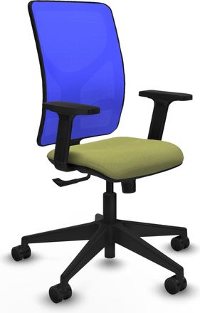 Piqueras y Crespo Schreibtischstuhl mit hoher R&uuml;ckenlehne, mit 2D-Armlehnen, h&ouml;henverstellbare Lendenwirbelst&uuml;tze, ausgestattet mit 3 Positionen und Schneidschaum, Blau