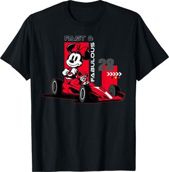Disney Racing Minnie Mouse Fast & Fabulous Race Car Driver T-Shirt