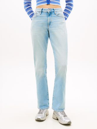 Tommy Jeans Slim-fit-Jeans TOMMY JEANS MR SLIM, Damen, Gr. 26, L&auml;nge 28, denim light, Denim/Jeans, Obermaterial: 99% Baumwolle, 1% Elasthan, unifarben, slim fit l