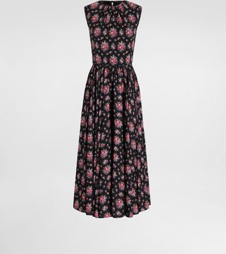 Dolce & Gabbana Kleid Aus Charmeuse Mit Einem Print Mit Kleinen Blumenstr&auml;u&szlig;en - Frau Kleider Mehrfarbig 38