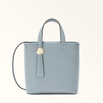 Furla Sfera Vertikale Umh&auml;ngetasche M Nuvola Blau Genarbtes Kalbsleder Damen