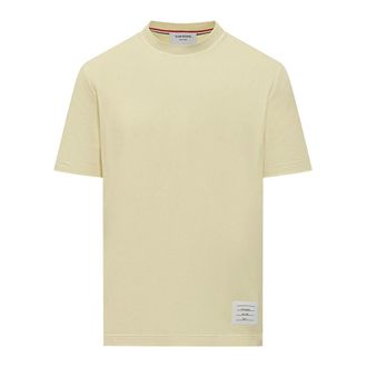 Thom Browne Homme, Tops, Jaune, Taille: L T-shirt en piqu&eacute; de coton