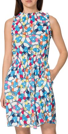Love Moschino Damen Sleeveless - Allover Lifesaver Hearts Print Casual Dress, All.salvag.azzu, 40 EU