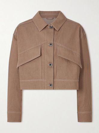 Brunello Cucinelli Verk&uuml;rzte Jacke Aus Baumwoll-twill - Neutral
