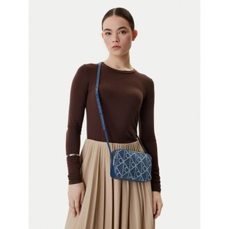 Calvin Klein Handtasche Calvin Klein Emblem Aop Denim Camera Bag LV04F3430G Blau