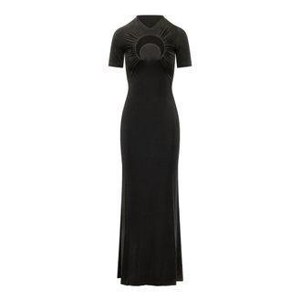 Marine Serre Moon Hole Langes Kleid - - Dresses - Damen - Schwarzk - XS